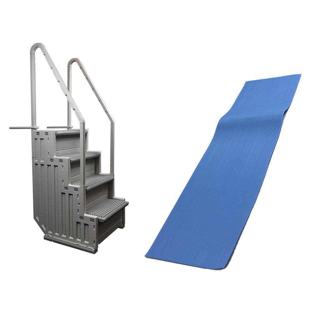 CONFER PLASTICS 47 in. Tall Ladder and Swimline Ladder Mat for Above ...