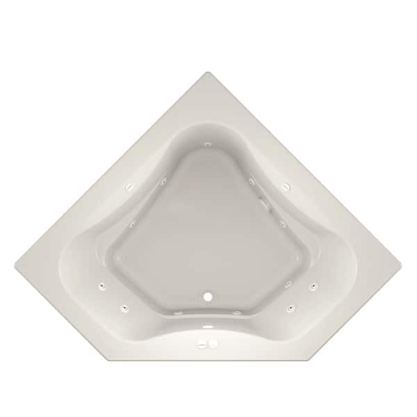 JACUZZI PRIMO 60 in. x 60 in. Neo Angle Whirlpool Bathtub with Center ...