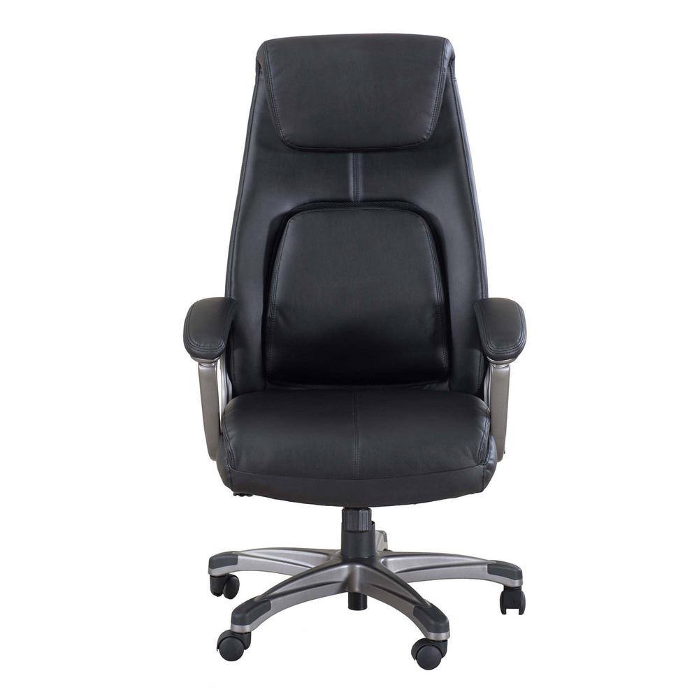 Studio Space Scanlon Black Polyurethane Foam Seat High Back Chair ...