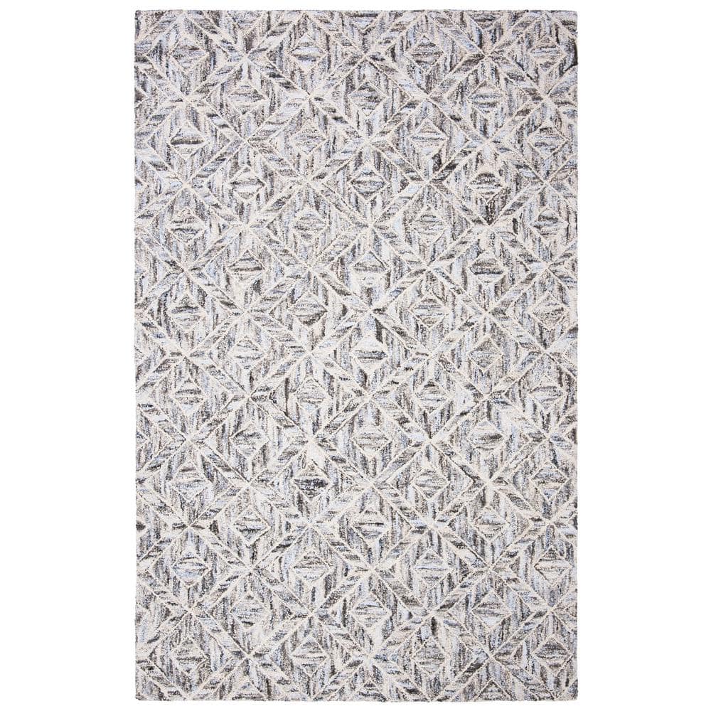 SAFAVIEH Abstract Gray/Beige 8 ft. x 10 ft. Geometric Area Rug ABT631F ...
