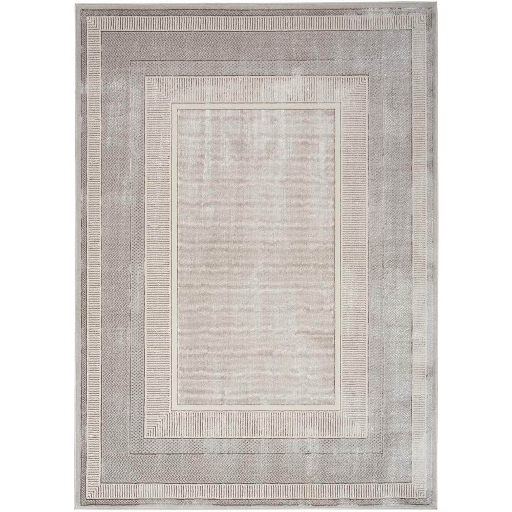 Nourison Glam Silver 8 ft. x 10 ft. Contemporary Area Rug 914392 - The ...