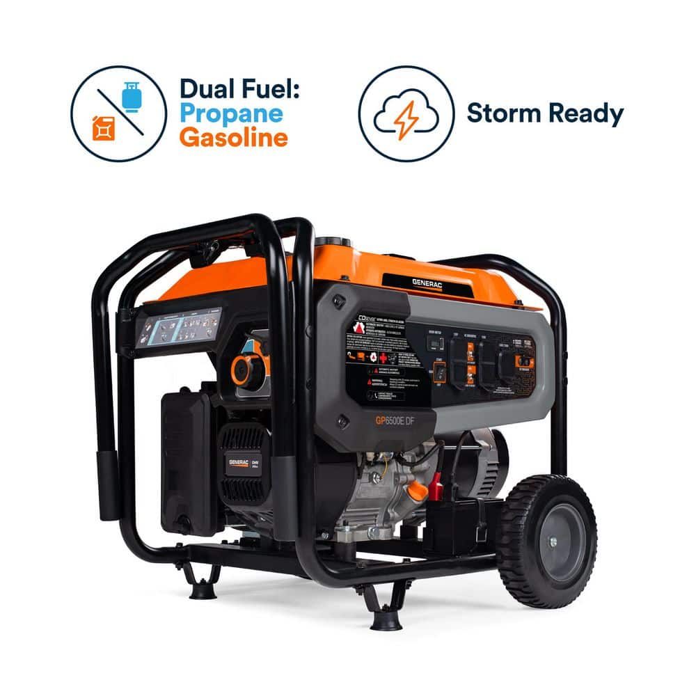 Generac 8125/6500 Watt - Electric Start - Dual Fuel Gasoline/Propane ...