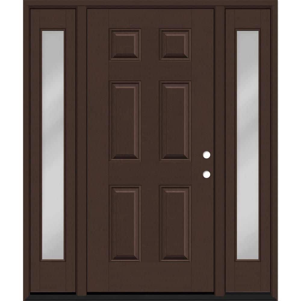 Steves & Sons Regency 64 in. x 80 in. 6 Panel LHIS Chestnut Stain ...