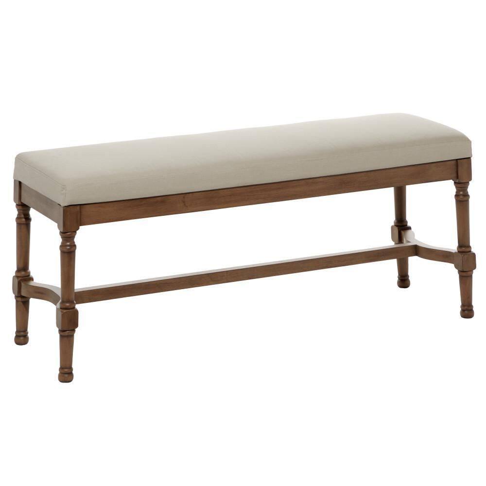 Litton Lane Brown Bench with Burlap Seat 18 in. X 47 in. X 16 in. 90639 ...