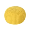 Noble House Abena Yellow Knitted Cotton Pouf 41652 - The Home Depot