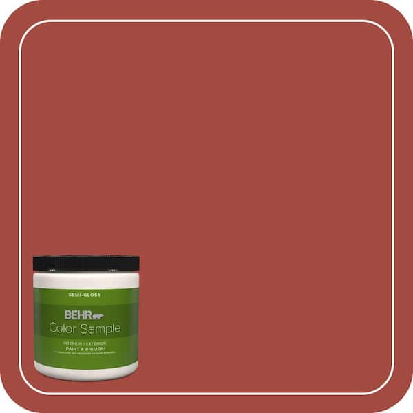 BEHR PREMIUM PLUS 8 oz. #170D-7 Farmhouse Red Semi-Gloss Interior ...