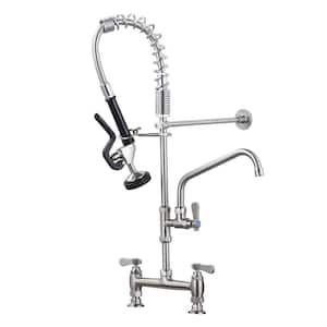 ALEASHA Triple Handle Pull Down Sprayer Kitchen Faucet with Pre-Rinse ...