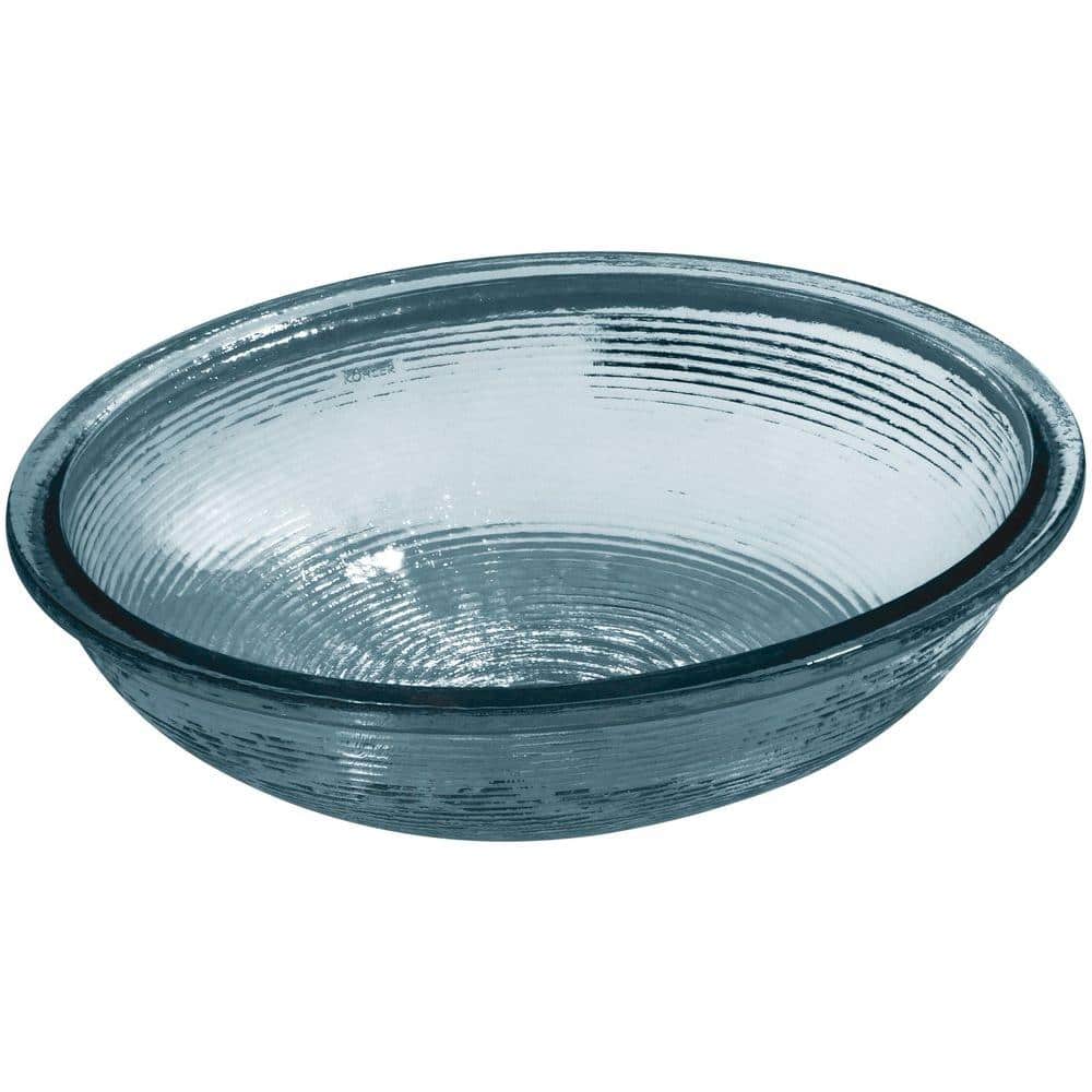 KOHLER Whist Undermount Glass Bathroom Sink in Translucent Dusk K-2741 ...