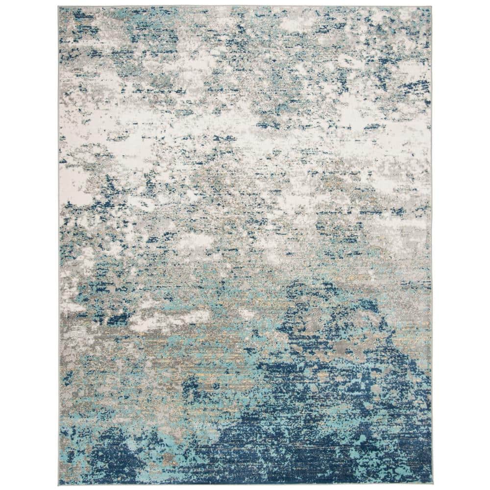 SAFAVIEH Jasper Gray/Blue 9 ft. x 12 ft. Geometric Area Rug JSP107G-9 ...