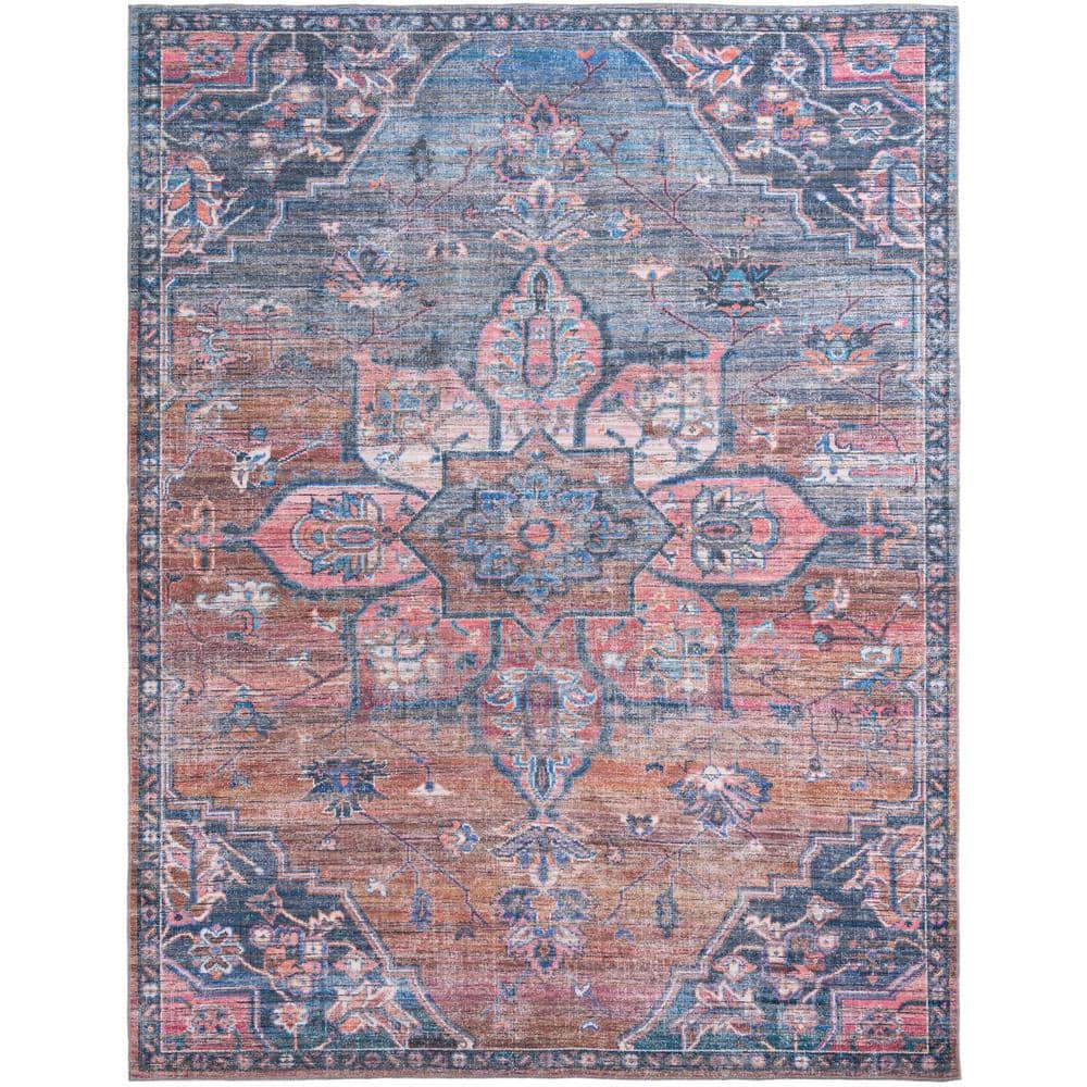 Unique Loom Nostalgia Gem Multi 10 ft. 6 in. x 13 ft. Machine Washable ...