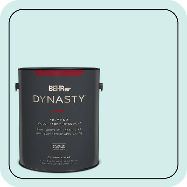 BEHR DYNASTY 1 gal. #490A-1 Teal Ice Flat Exterior Stain-Blocking Paint ...