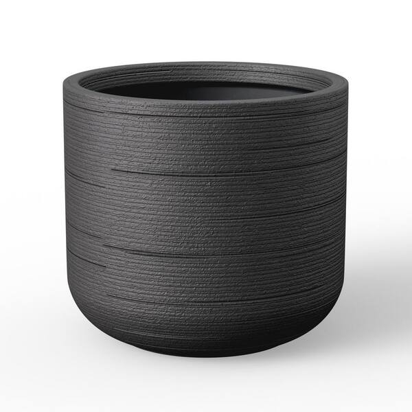 Morrava 17 in. Large Light Stone Gray (Enhanced Interior) Concrete Round Planter / Pot with ...