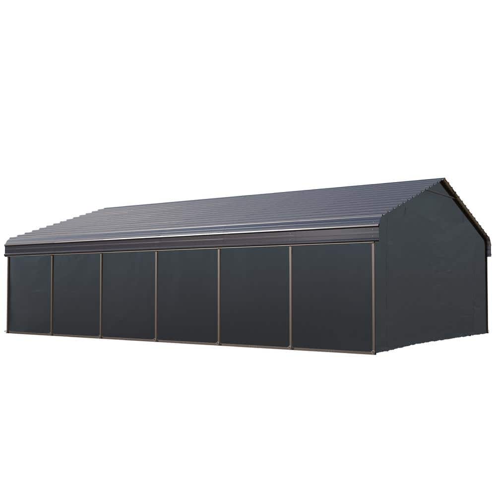 PHI VILLA 20 ft. W x 30 ft. D Galvanized Steel Carport Car Canopy ...