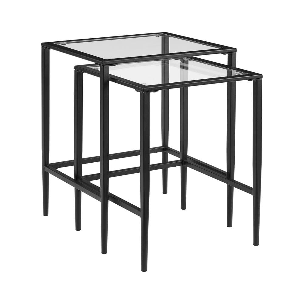 CROSLEY FURNITURE Ashton 22 in. Black Nesting Table (Set of 2) CF1331 ...