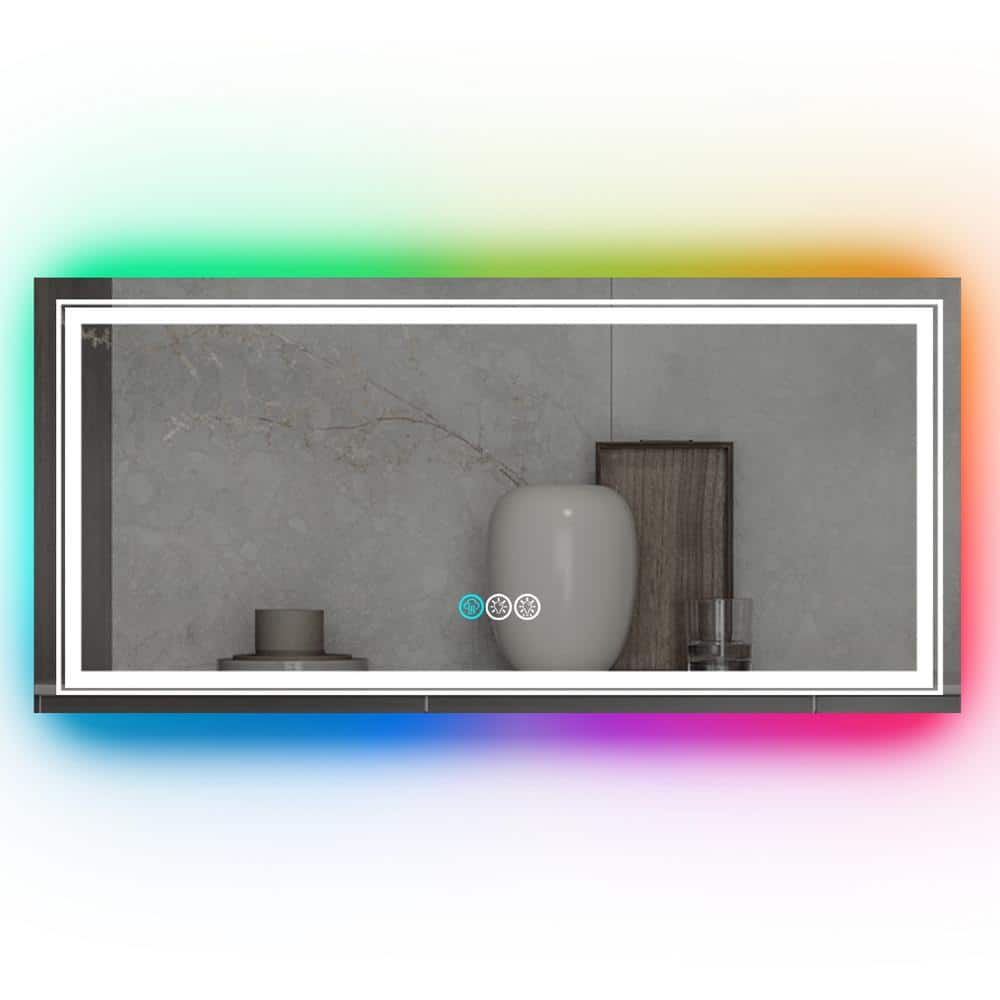 ES-DIY 72 in. W x 32 in. H Oversized Rectangular Frameless Anti-Fog ...