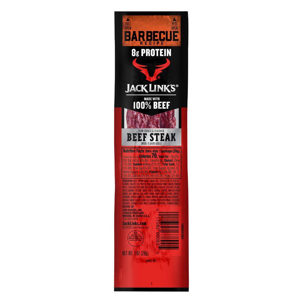 Jack Link's BBQ Beef, Steak 1 oz. Meat Snacks 123191 - The Home Depot