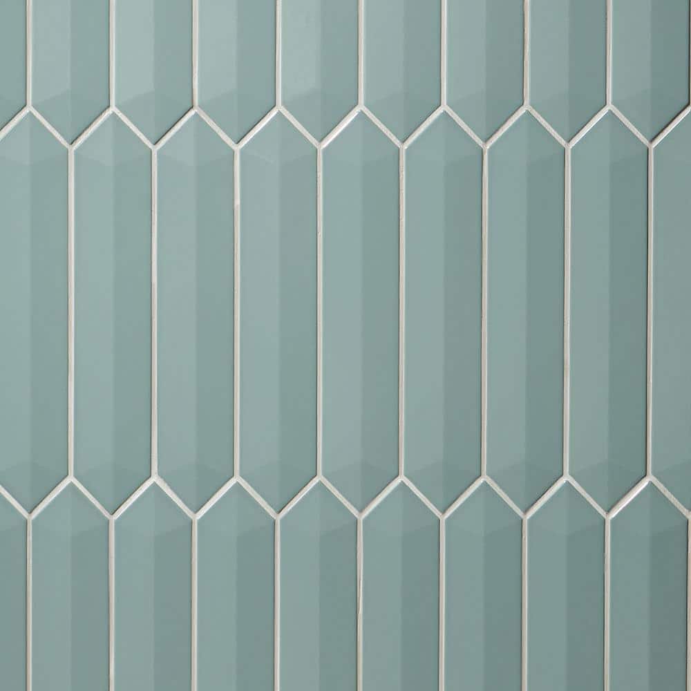 Ivy Hill Tile Axis 3D Jade 2.6 in. x 13 in. Polished Picket Ceramic ...