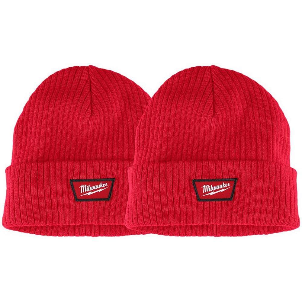 Milwaukee Men's Red Rib-Knit Cuffed Beanie Hat (2-Pack) M750R-M750R ...