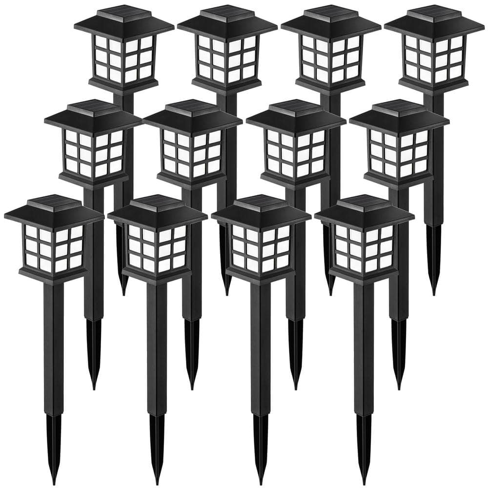 GIGALUMI Solar Black Integrated LED Path Light (12-Pack) FXD-12 - The ...