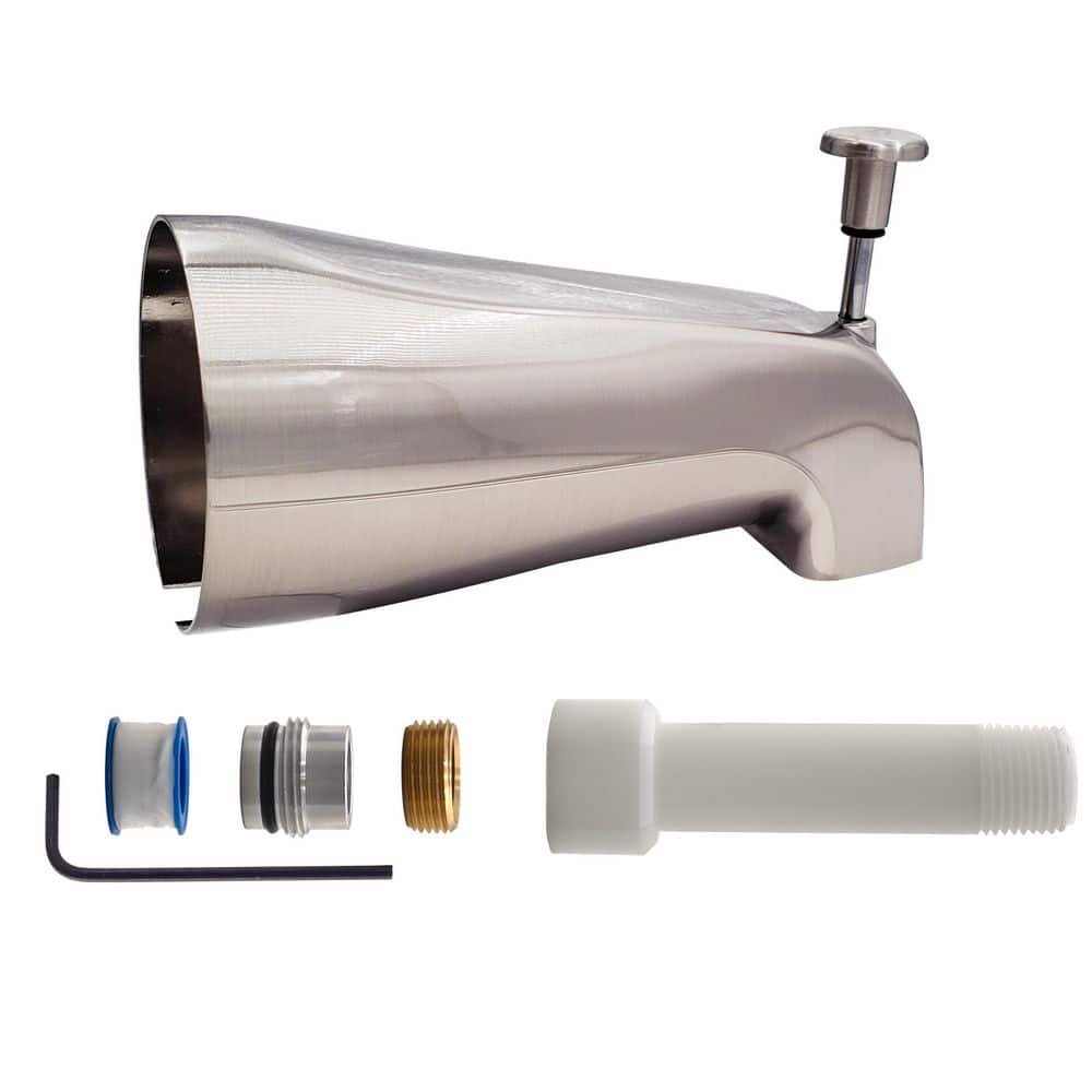 Westbrass Universal Fit 5-1/4 in. Diverter Tub Spout, Zinc in Satin ...
