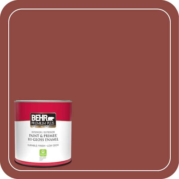 BEHR PREMIUM PLUS 1 qt. #PPH-72 Rusty Red Hi-Gloss Enamel Interior ...
