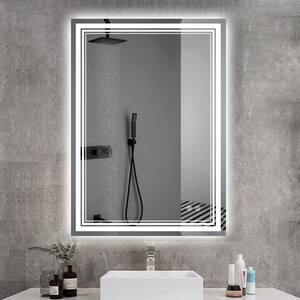 HOMLUX 20 in. W x 28 in. H Rectangular Frameless LED Light with 3 Color ...