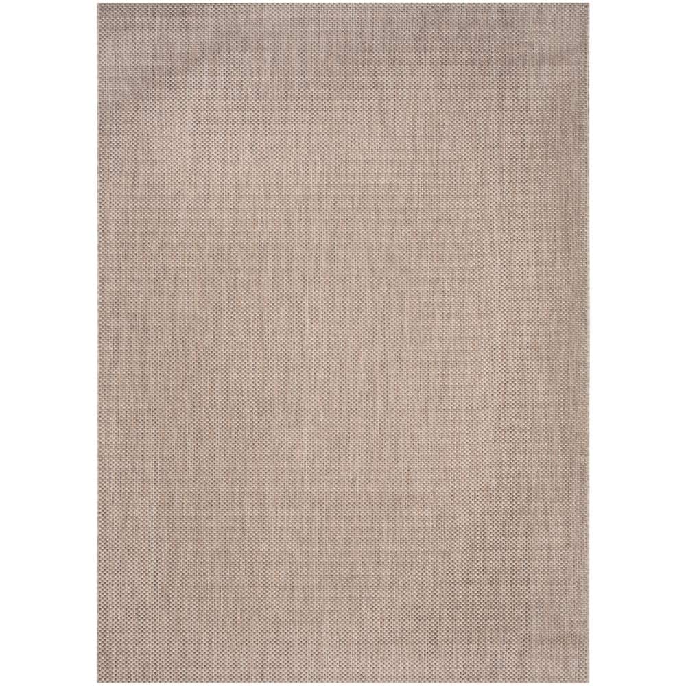 SAFAVIEH Courtyard Beige/Brown 9 ft. x 12 ft. Solid Indoor/Outdoor ...