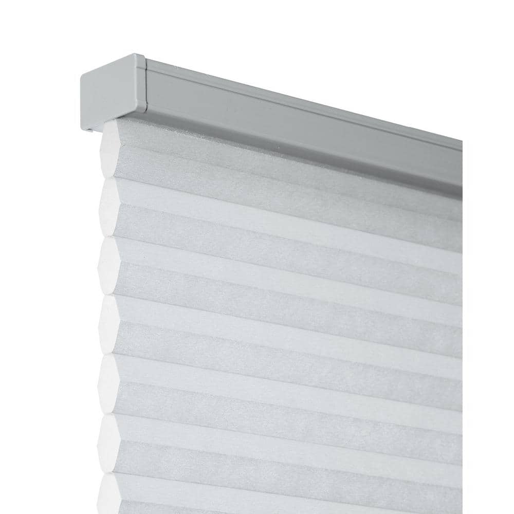 Chicology Cut-to-Size Light Grey Cordless Light Filtering Insulating Polyester Cellular Shade 38 ...