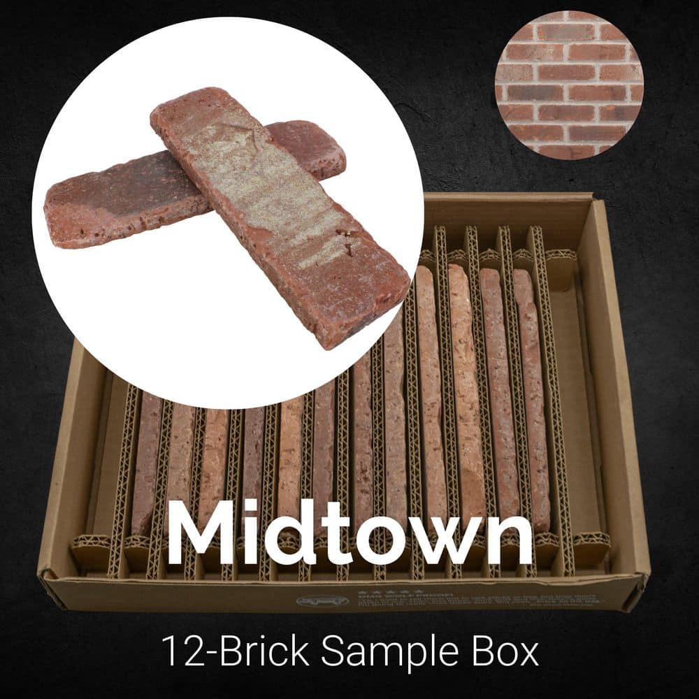 Old Mill Brick Sample Box Midtown Thin Brick 7.625 in. x 2.25 in. x 0.5 ...
