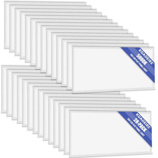 KOAOEIRS 28-Pack 2 ft. x 4ft. 7800 LM Integrated LED Panel Light,5000K ...