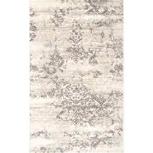 nuLOOM Ethel Medallion Fringe Silver 8 ft. x 10 ft. Area Rug KHMC04G ...