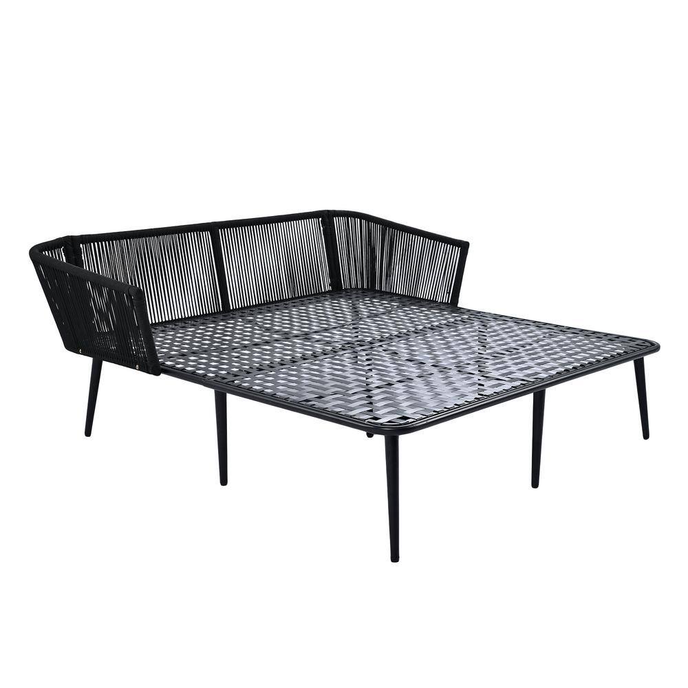 Zeus & Ruta Metal Outdoor Chaise Lounge with Washable Gray Cushions ...