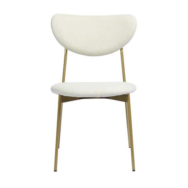 Beige Fabric Modern Metal Dining Chair (Set of 2) LKL-48-BEIG - The ...