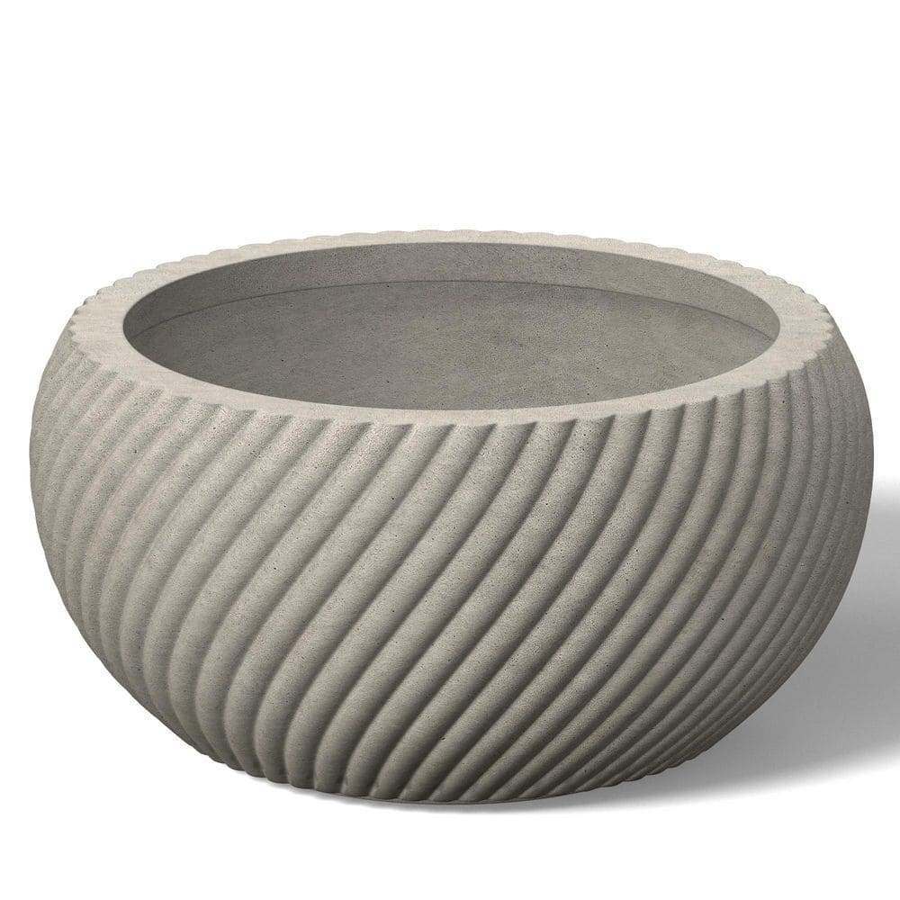 Morrava 12.5 in. Medium Light Gray (Enhanced Core) Concrete Round ...