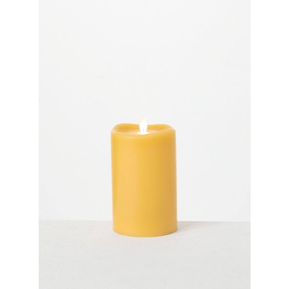 SULLIVANS 6 in. Yellow Wave Top Smooth LED Pillar Candle MGT81306RT ...