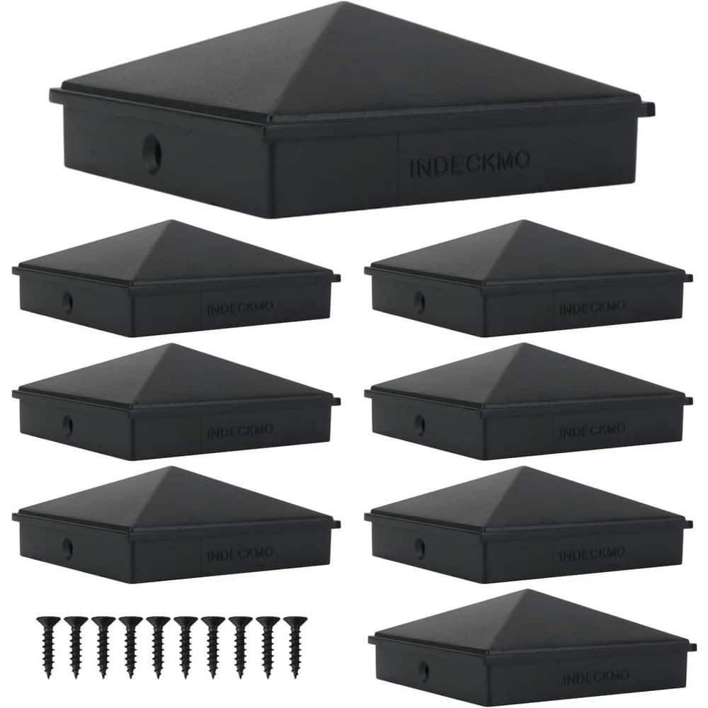 Afoxsos 4x4 Aluminum Pyramid Post Caps Black Matte Finish for Fence ...