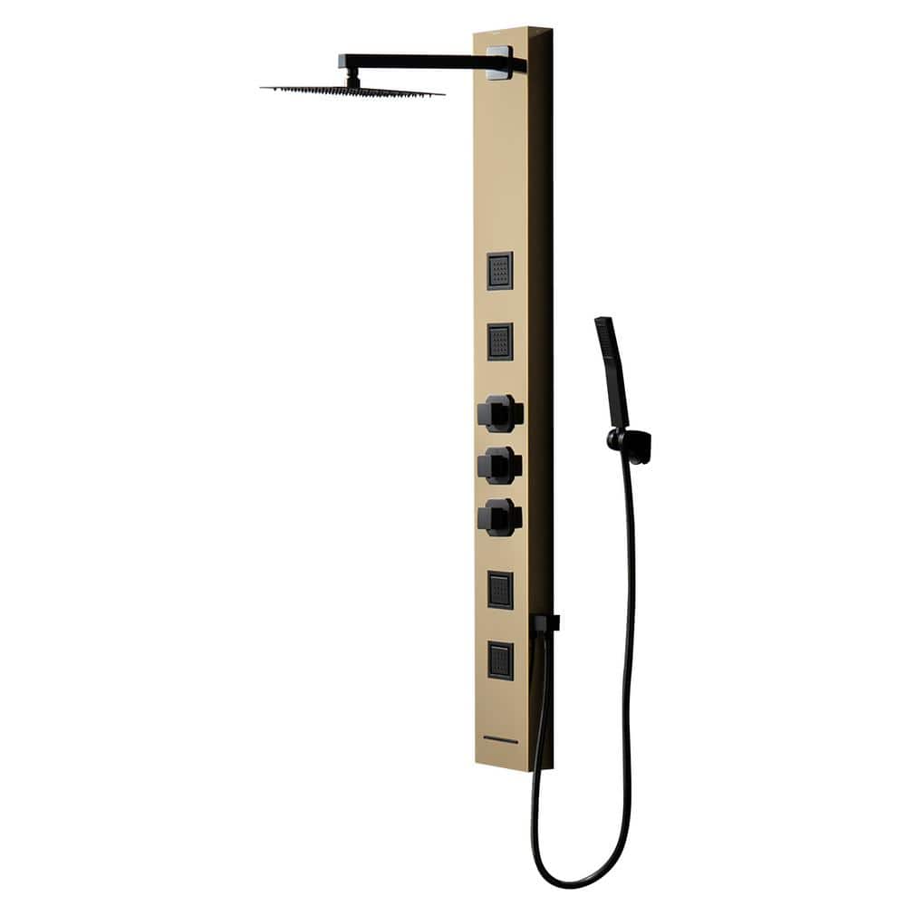 BWE 4-Jet Rainfall Shower Panel System with Rainfall Waterfall Shower ...