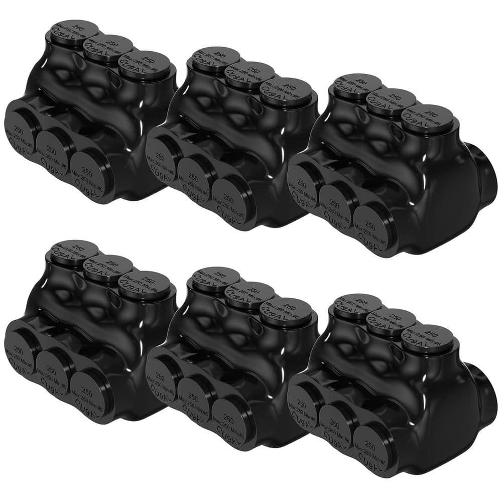 Ahfiwaso 250MCM-6AWG Wire Range 3 Port Dual Entry Insulated Splice ...