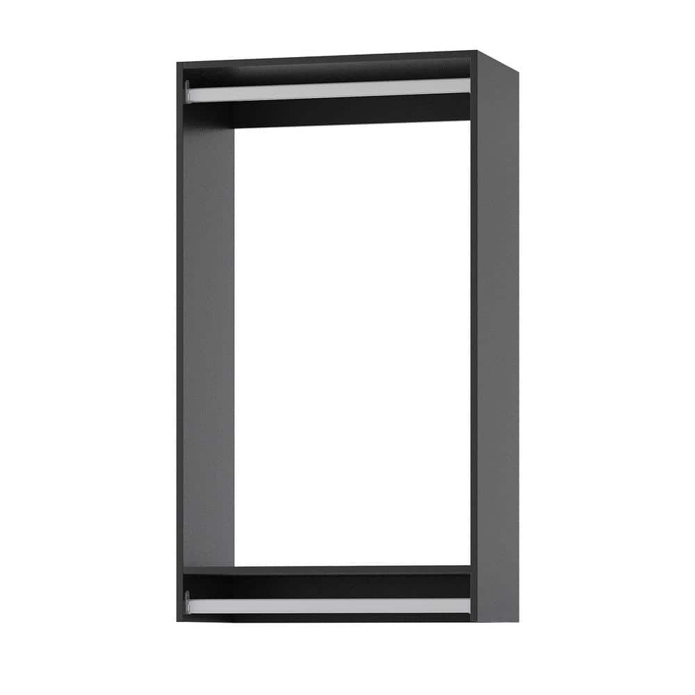 HOMEIBRO 34.5 in. Black Walk-in Modular Double Hanging Tower Unit with ...