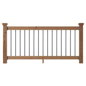 ProWood 6 ft. Walnut-Tone Southern Yellow Pine Stair Rail Kit with ...