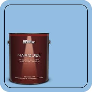 BEHR MARQUEE 1 qt. #P520-3 Toile Blue Semi-Gloss Enamel Exterior Paint ...