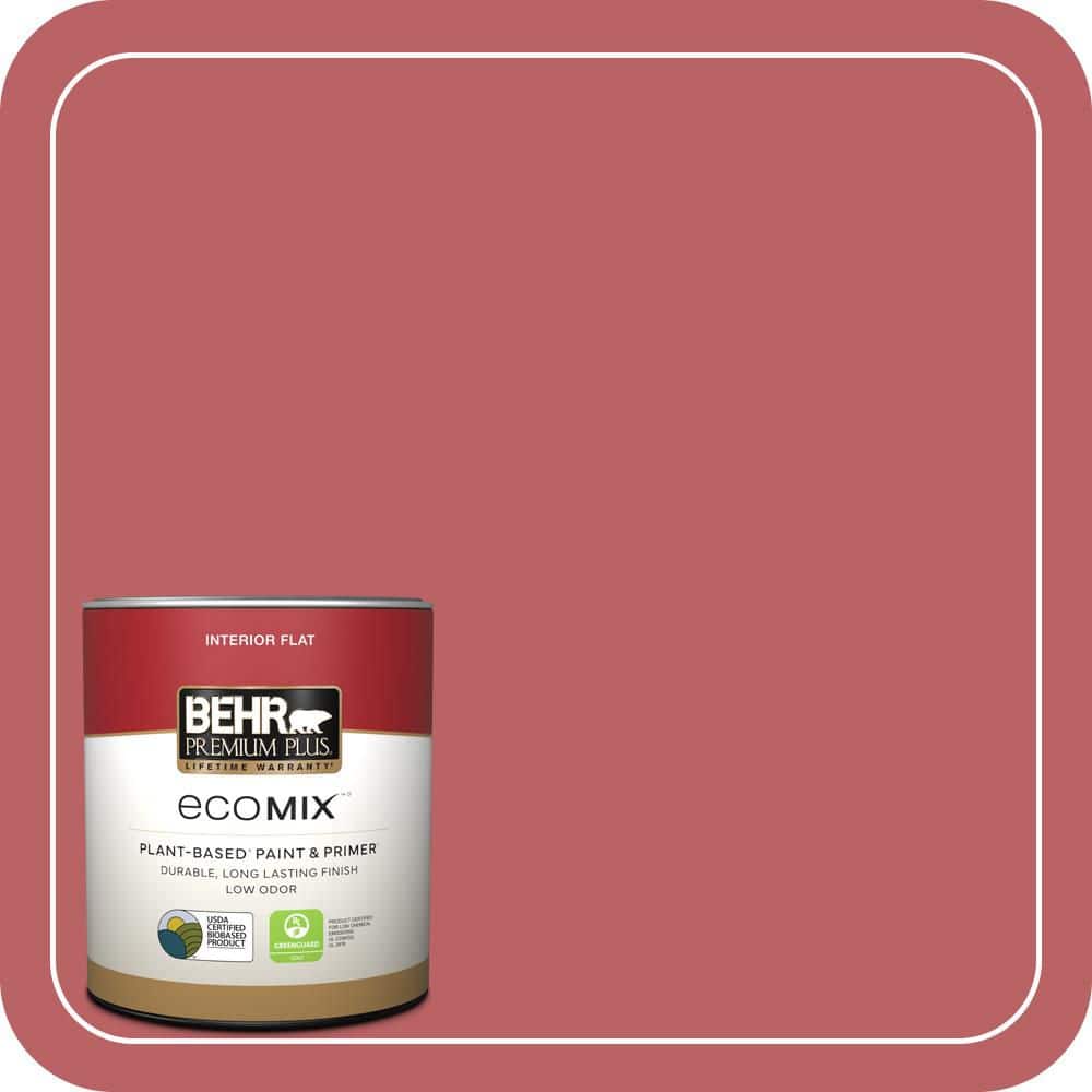 BEHR PREMIUM PLUS 1 qt. #150D-6 Strawberry Rhubarb Flat EcoMix Plant ...
