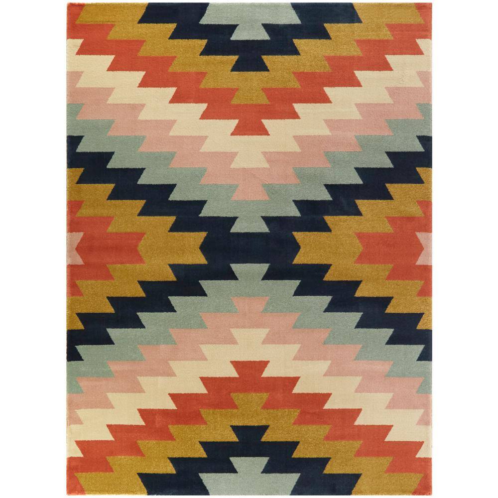 Home Decorators Collection Aztec Lines Multi-Colored 8 ft. x 10 ft ...