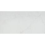 EMSER TILE Sterlina White 5.83 in. x 11.81 in. Polished Marble Look ...