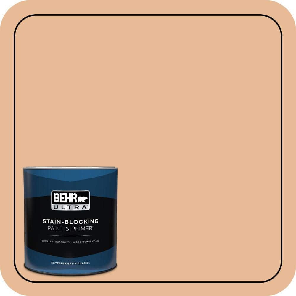 BEHR ULTRA 1 qt. #280C-3 Fresh Praline Satin Enamel Exterior Paint ...
