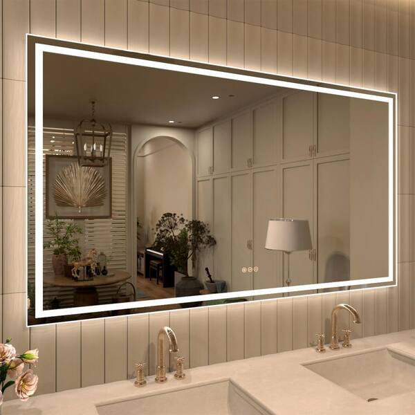 TaiMei TMMV 60 in. W .x 36 in. H Rectangular Frameless LED Light Anti ... TaiMei TMMV 60 in. W .x 36 in. H Rectangular Frameless LED Light Anti ...
