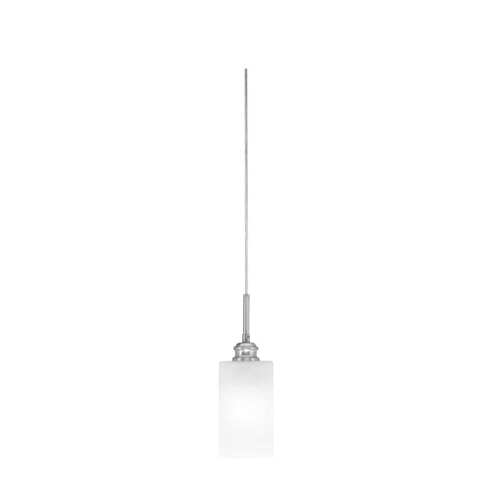 Albany 60-Watt 1-Light Brushed Nickel Pendant Mini Pendant Light Square ...