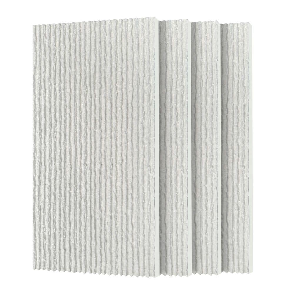 Seafuloy White 3D Faux Stone Wainscoting Textured PU Wall Panels ...