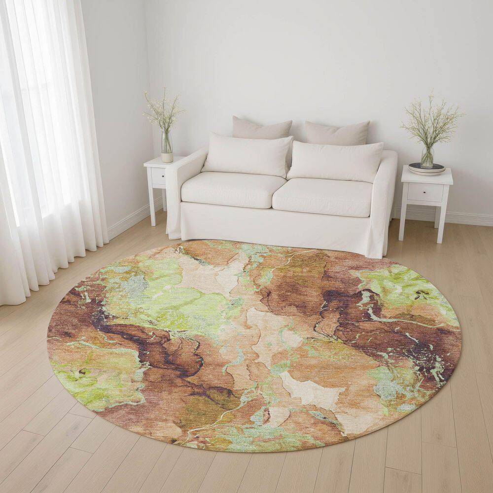 Addison Rugs Mayfield Premium Machine Washable Abstract AMF1785 Mocha 8 ...