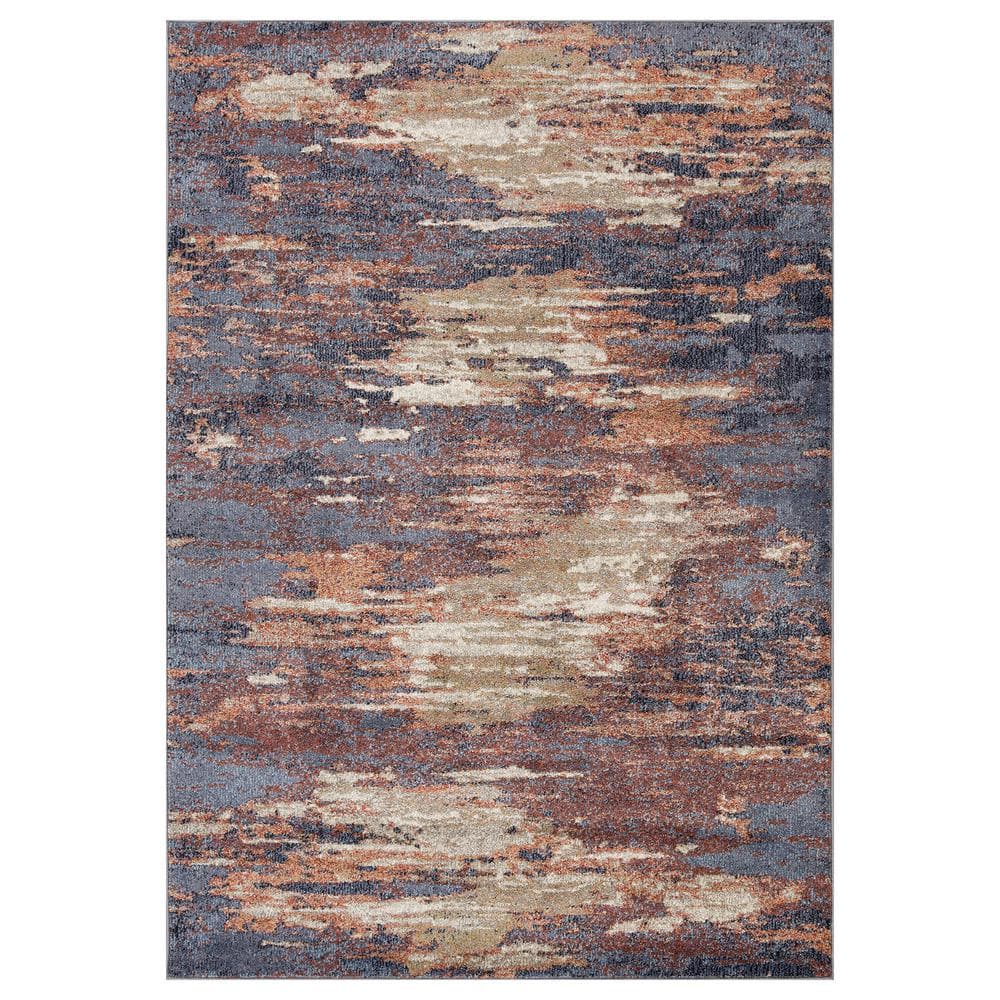 Amer Rugs Jordan 8 x 10 Rust Abstract Pattern Area Rug for High Traffic ...